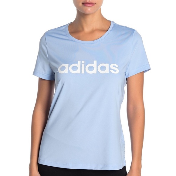 adidas | Tops | Adidas Logo Athletic Tee Short Sleeve Mesh Back | Poshmark